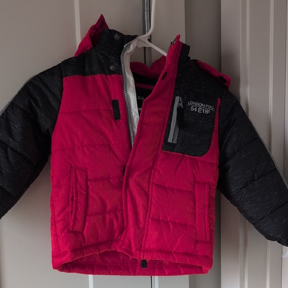 London Fog | Jackets & Coats | London Fog Red And Black Puffer Jacket ...